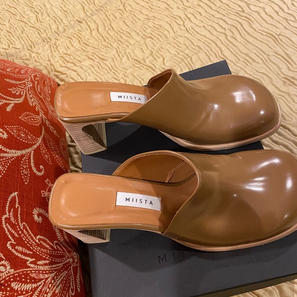 Miista | Shoes | Brownbeige Closed Toe Designer Mules Brand New Never ...